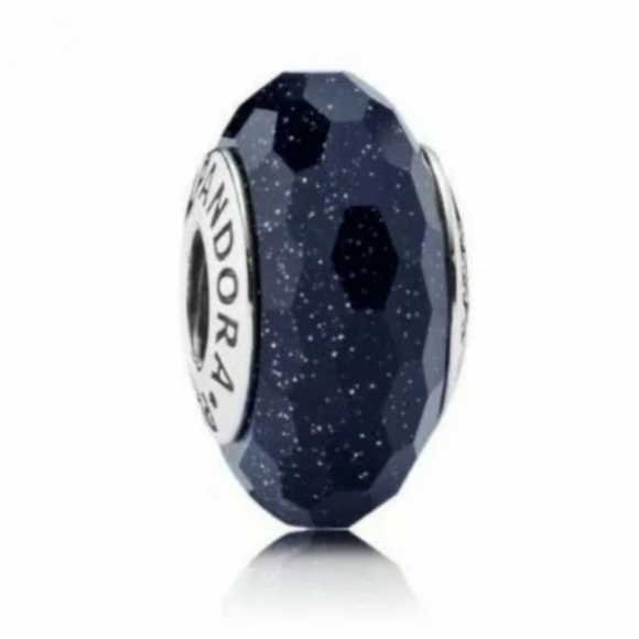 Pandora | Jewelry | Pandora Pair Of Black Shimmered Murano Glass Beads ...